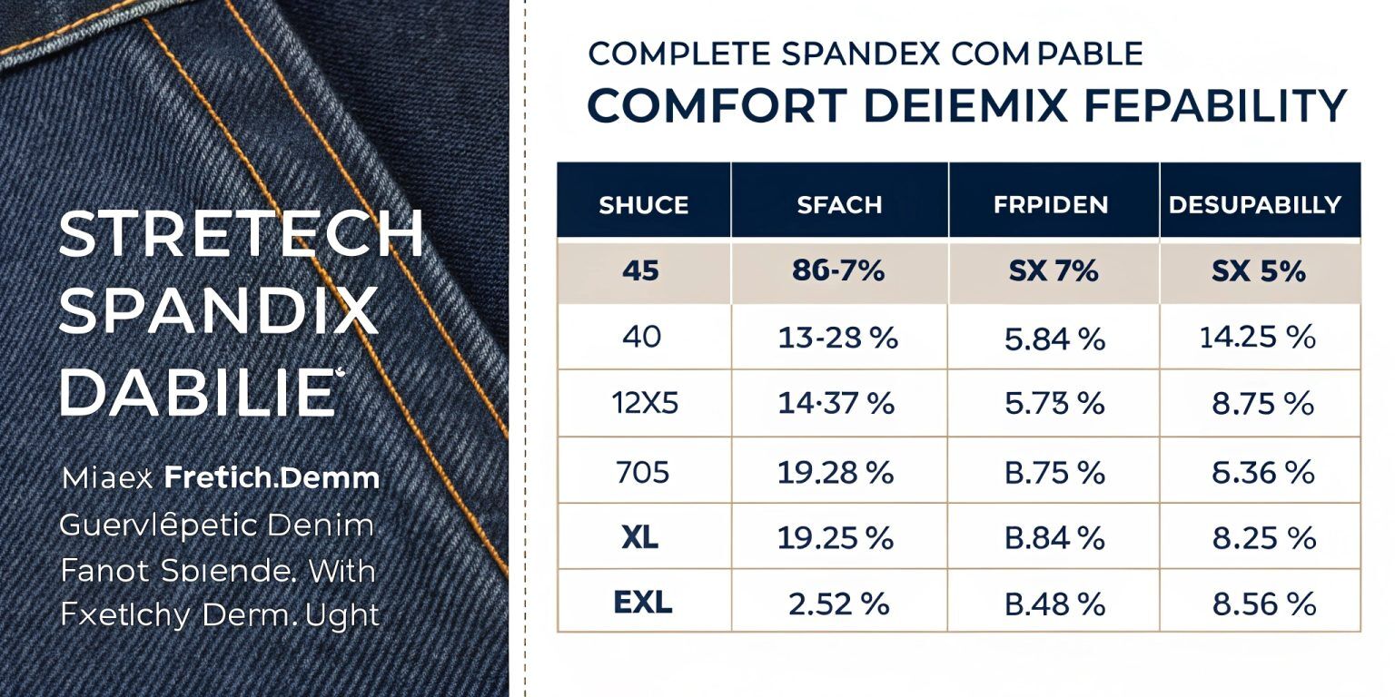 Stretch Denim Fabric Guide: The Complete Spandex Percentage Chart for ...